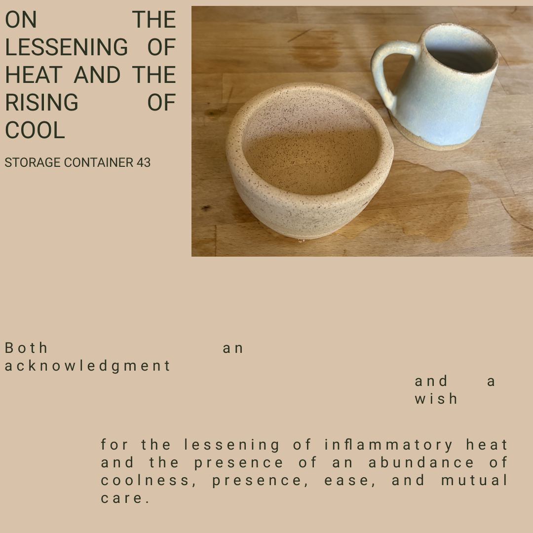 Callie Ryan — Storage Container 43: On the Lessening of Heat and the ...